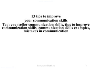 Counsellor communication skills pdf | PPTX