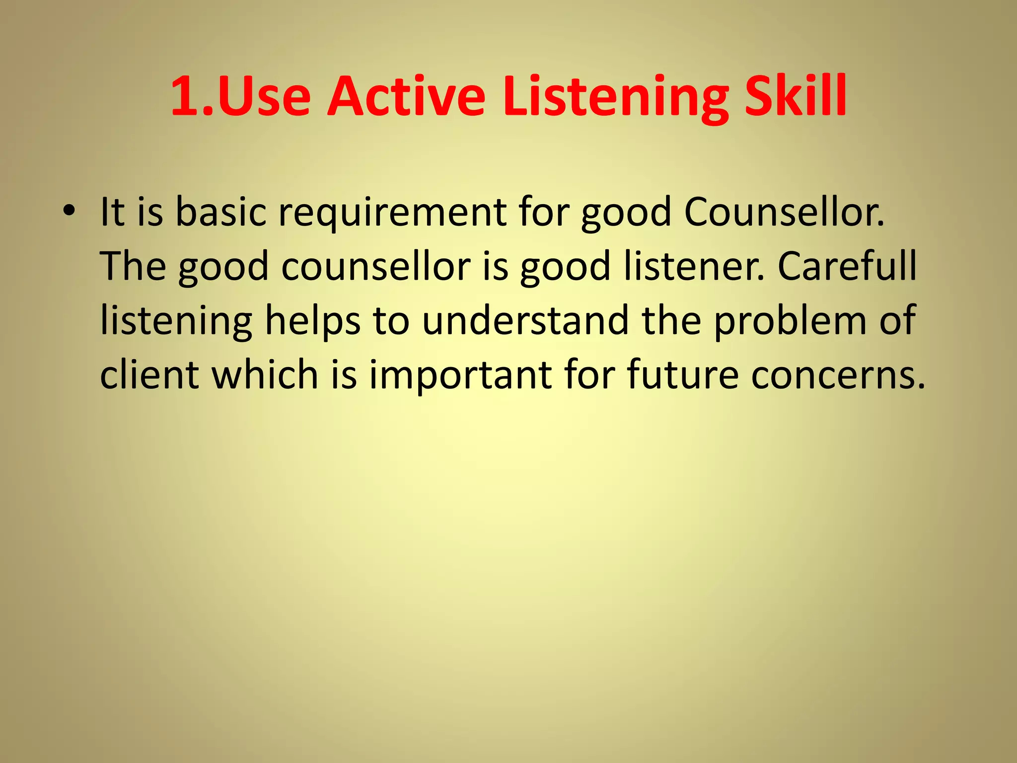 Counsellors – do’s | PPTX