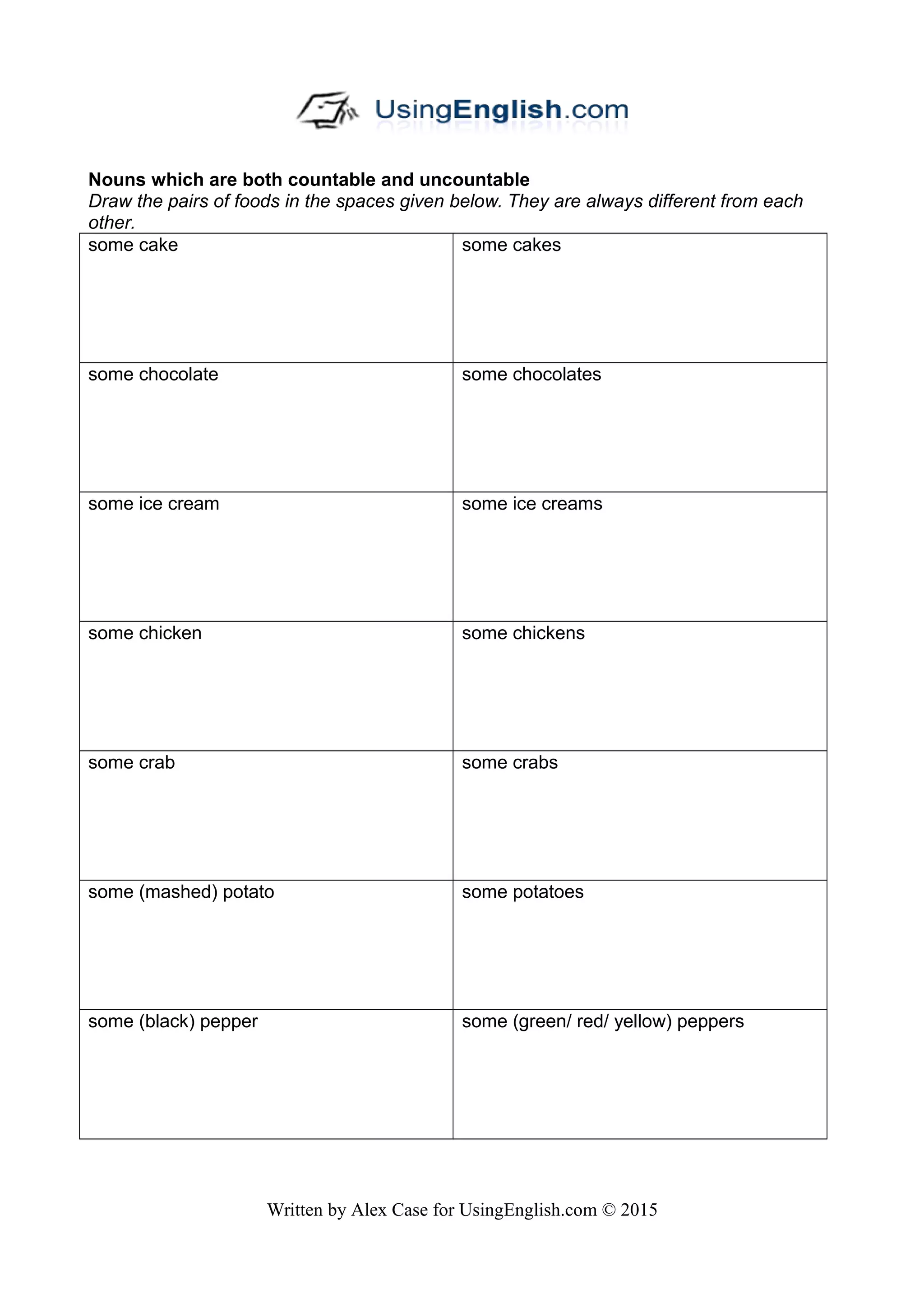 A buffet lunch Countable and uncountable nouns Roleplay | PDF