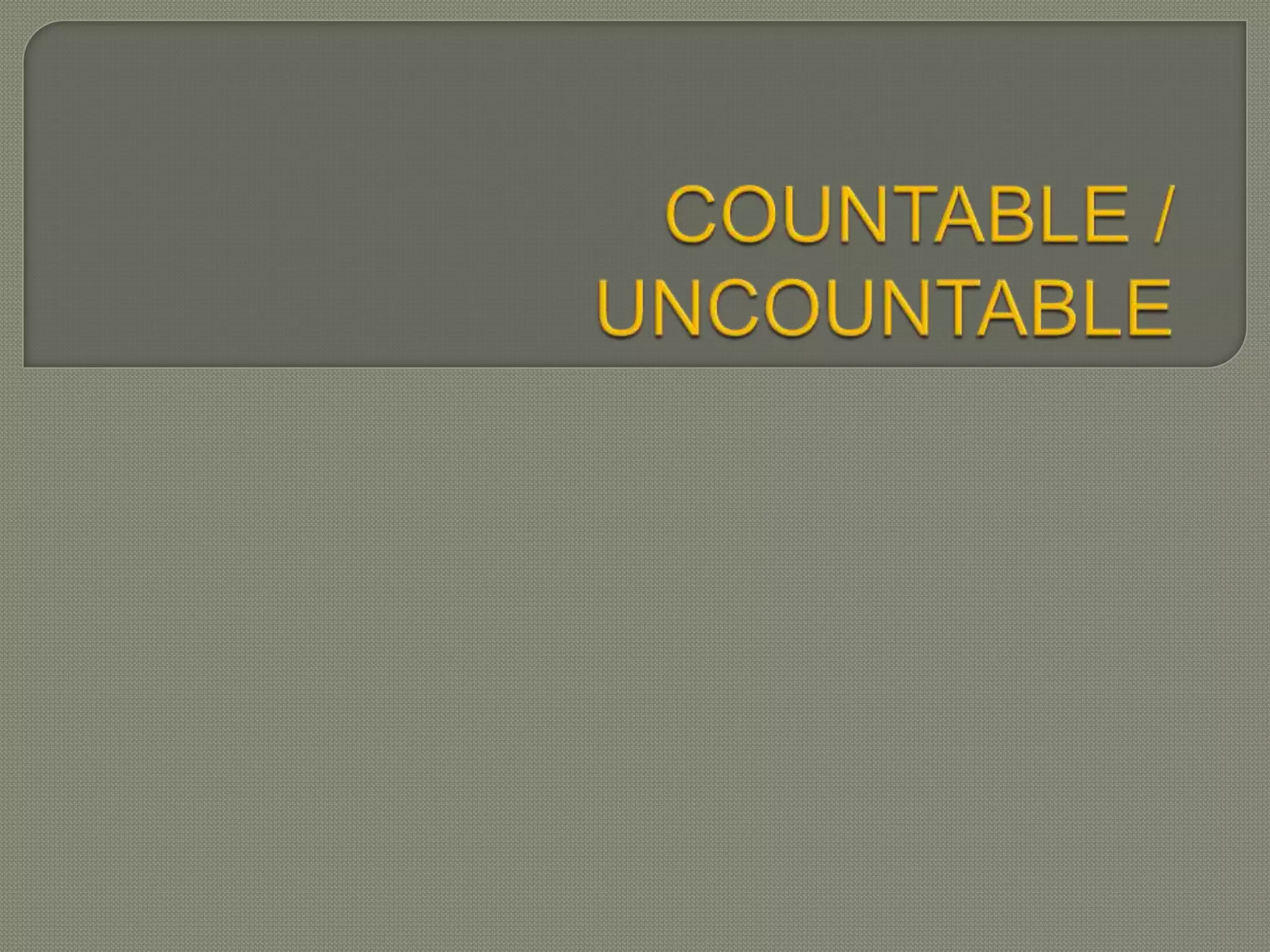 Countable Uncountable | PPTX
