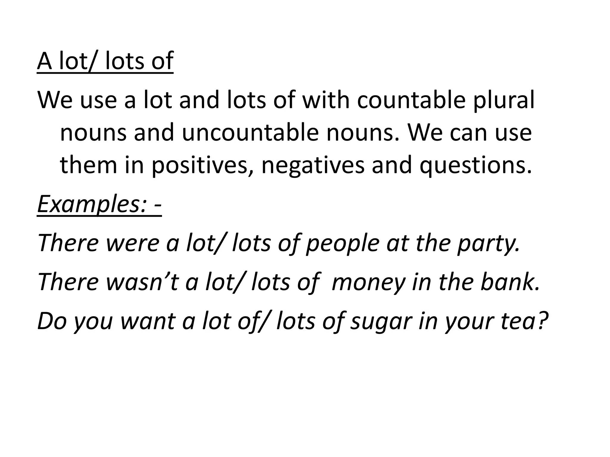 Countable uncountable-and-determiners-grammar-guides 4850 | PPT