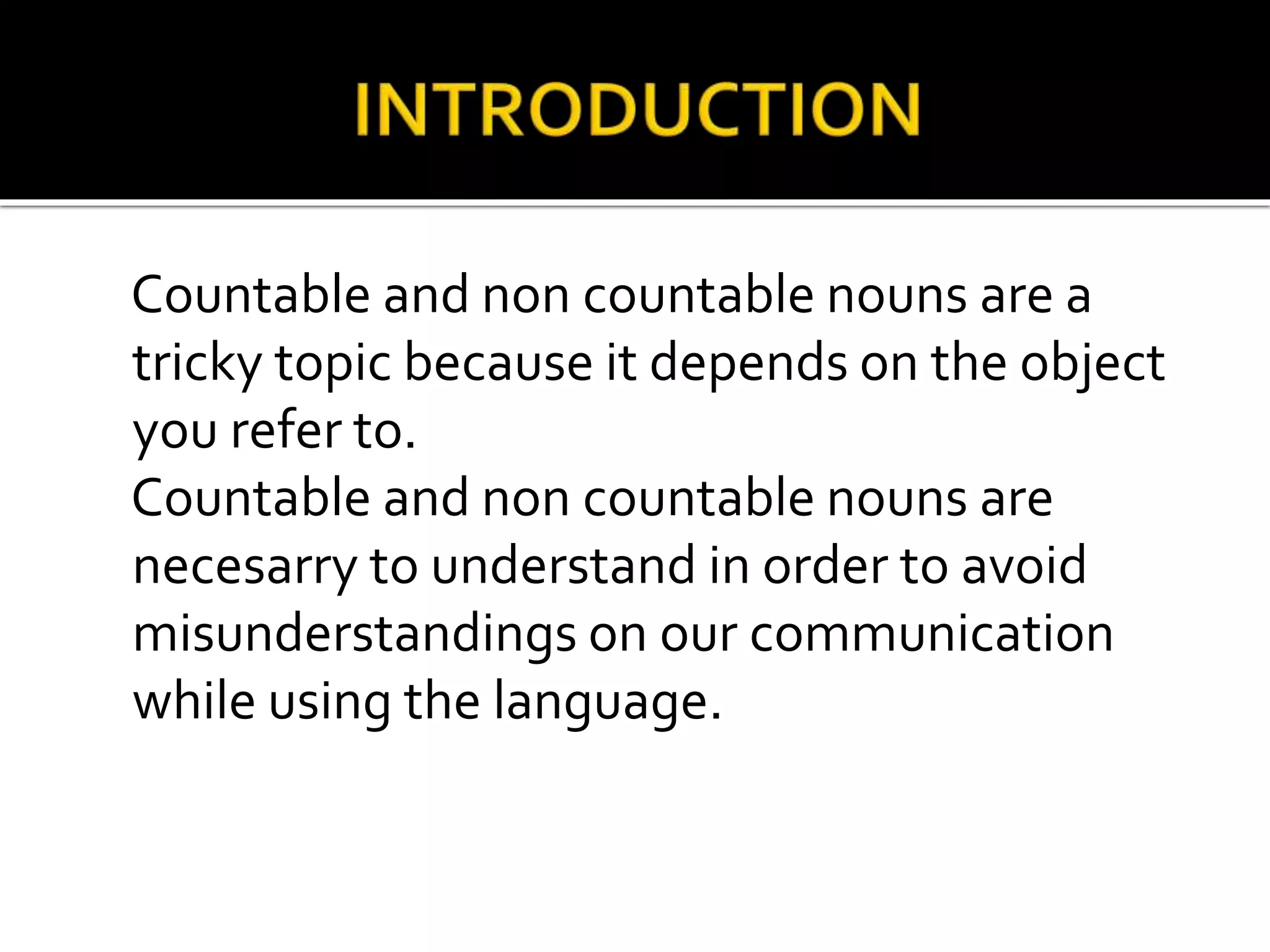 Countable and non countable nouns | PPTX