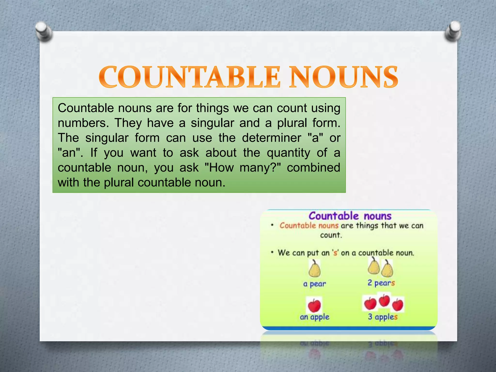 Countable and un-countable nouns | PPT