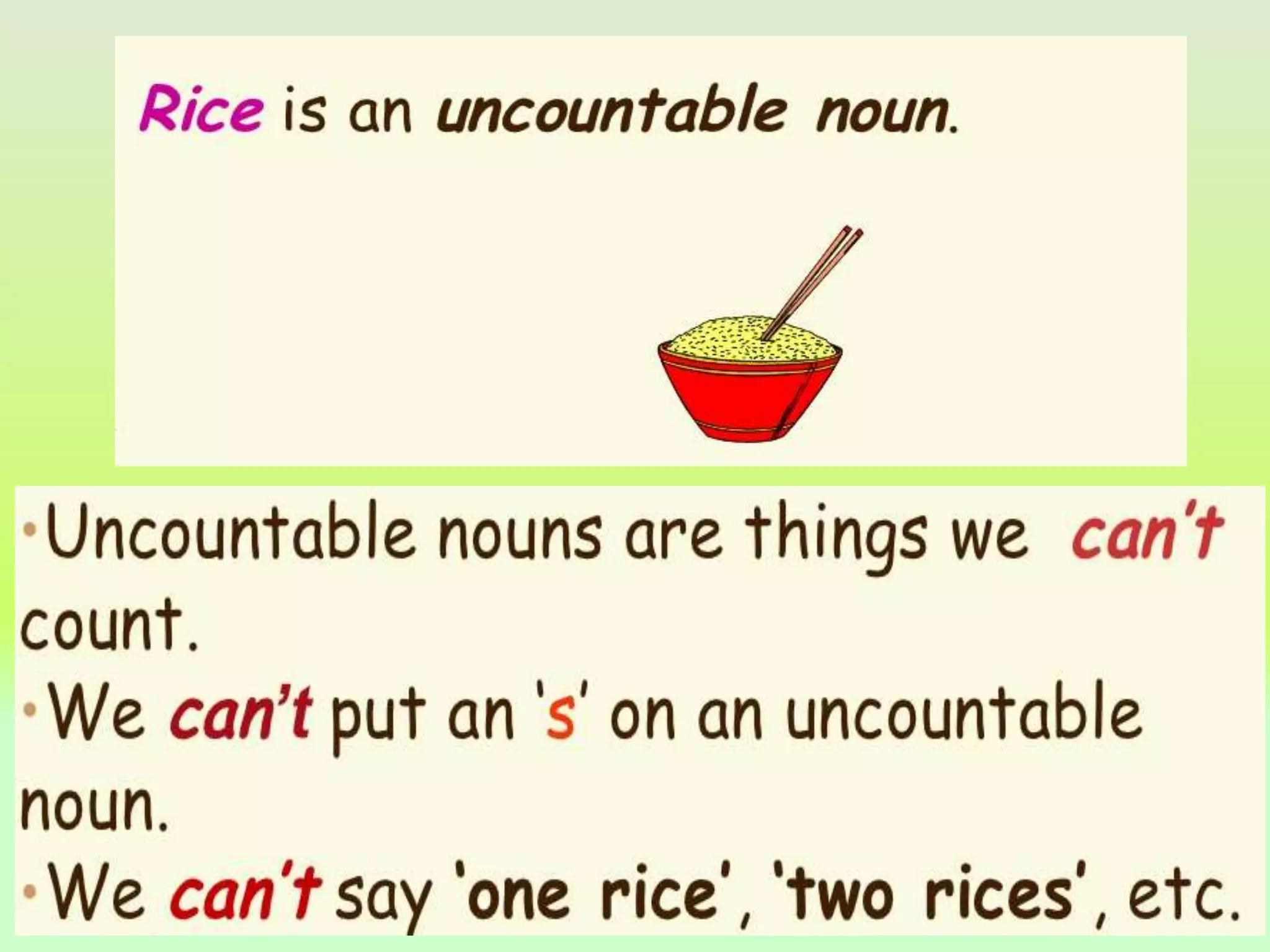 COUNTABLE AND UNCOUNTABLE NOUNS | PPTX | Programming Languages | Computing