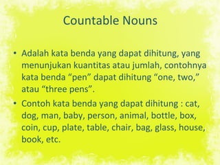 Countable and Uncountable Noun Slide | PPT