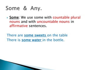 Countable and uncountable nouns | PPTX | Food & Drink