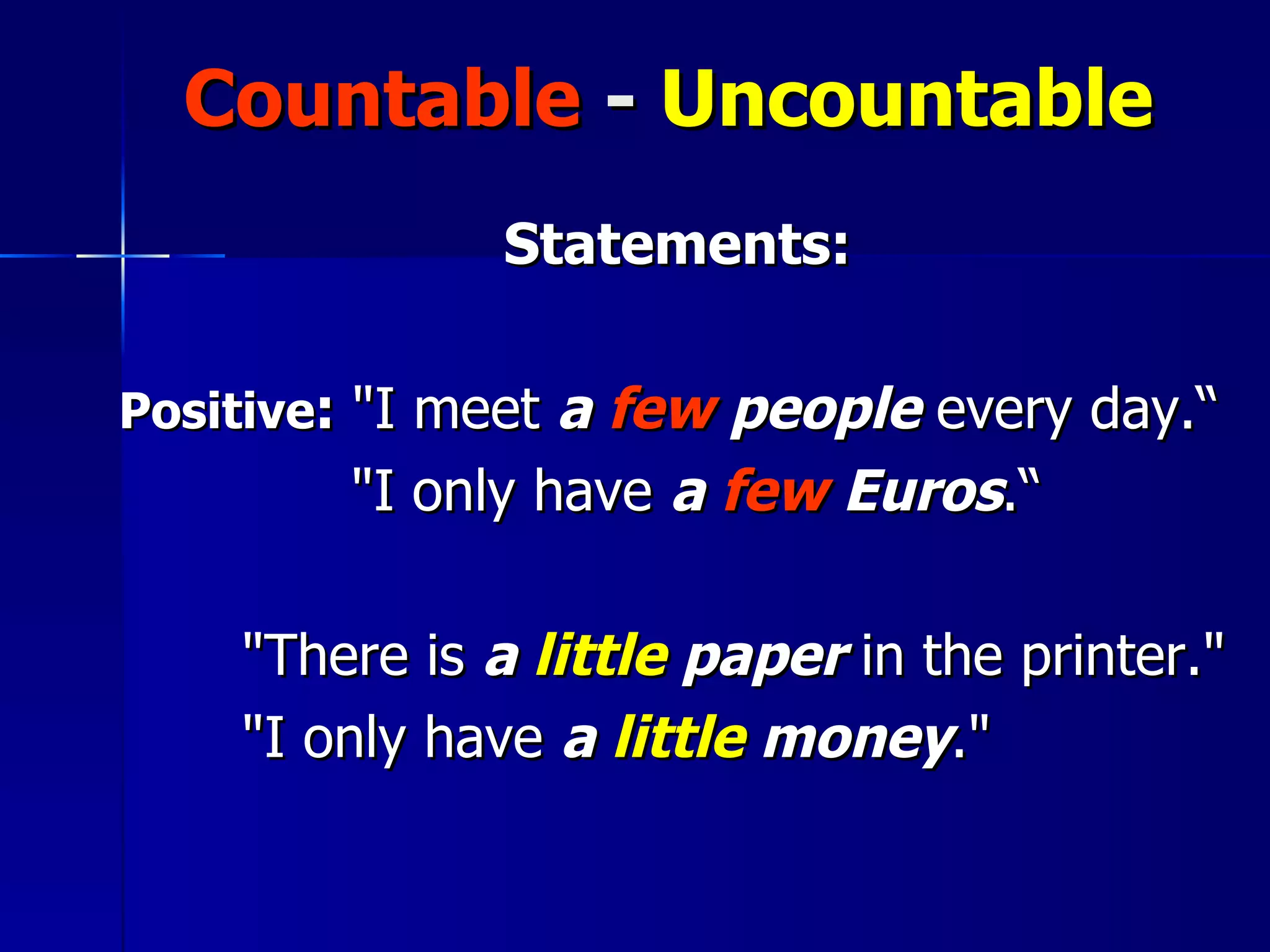 Countable and uncountable nouns | PPT