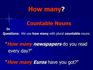 Countable and uncountable nouns | PPT
