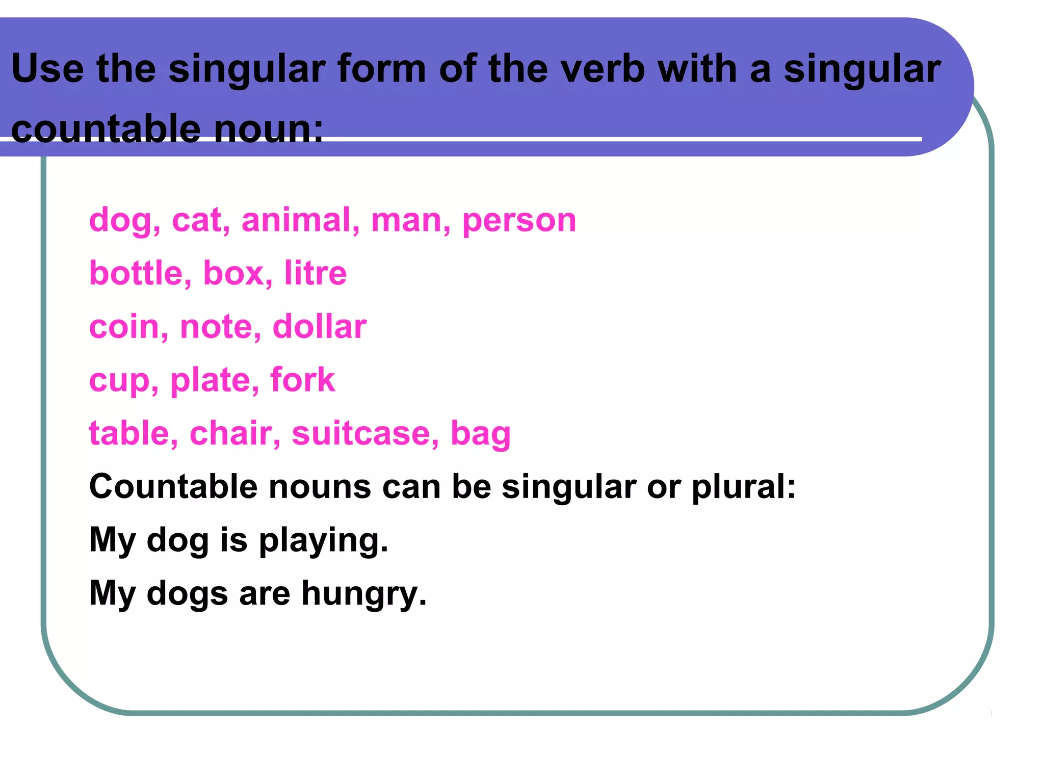 Countable and uncountable nouns | PPT