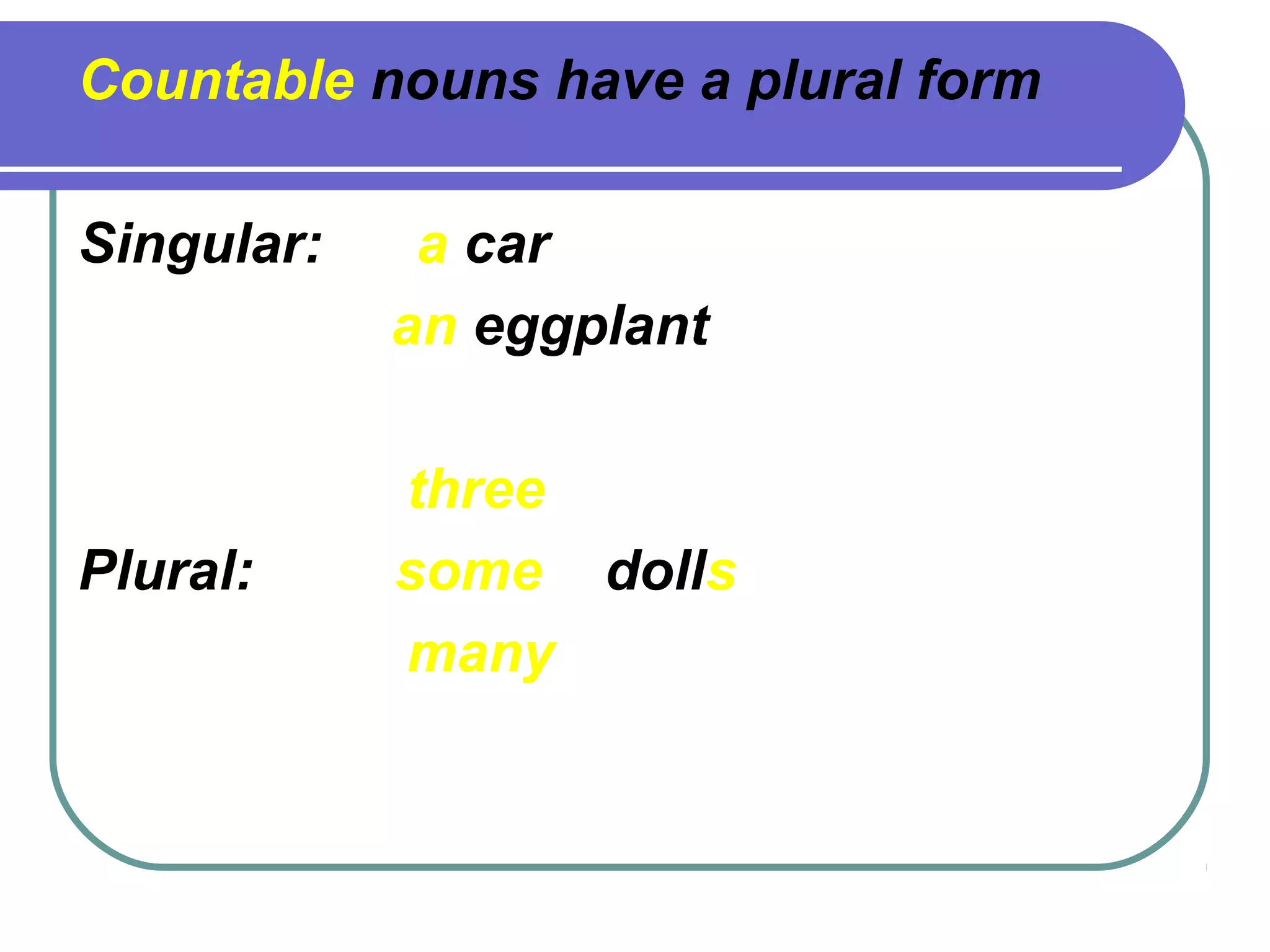 Countable and uncountable nouns | PPT