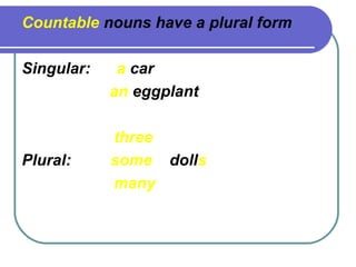 Countable and uncountable nouns | PPT