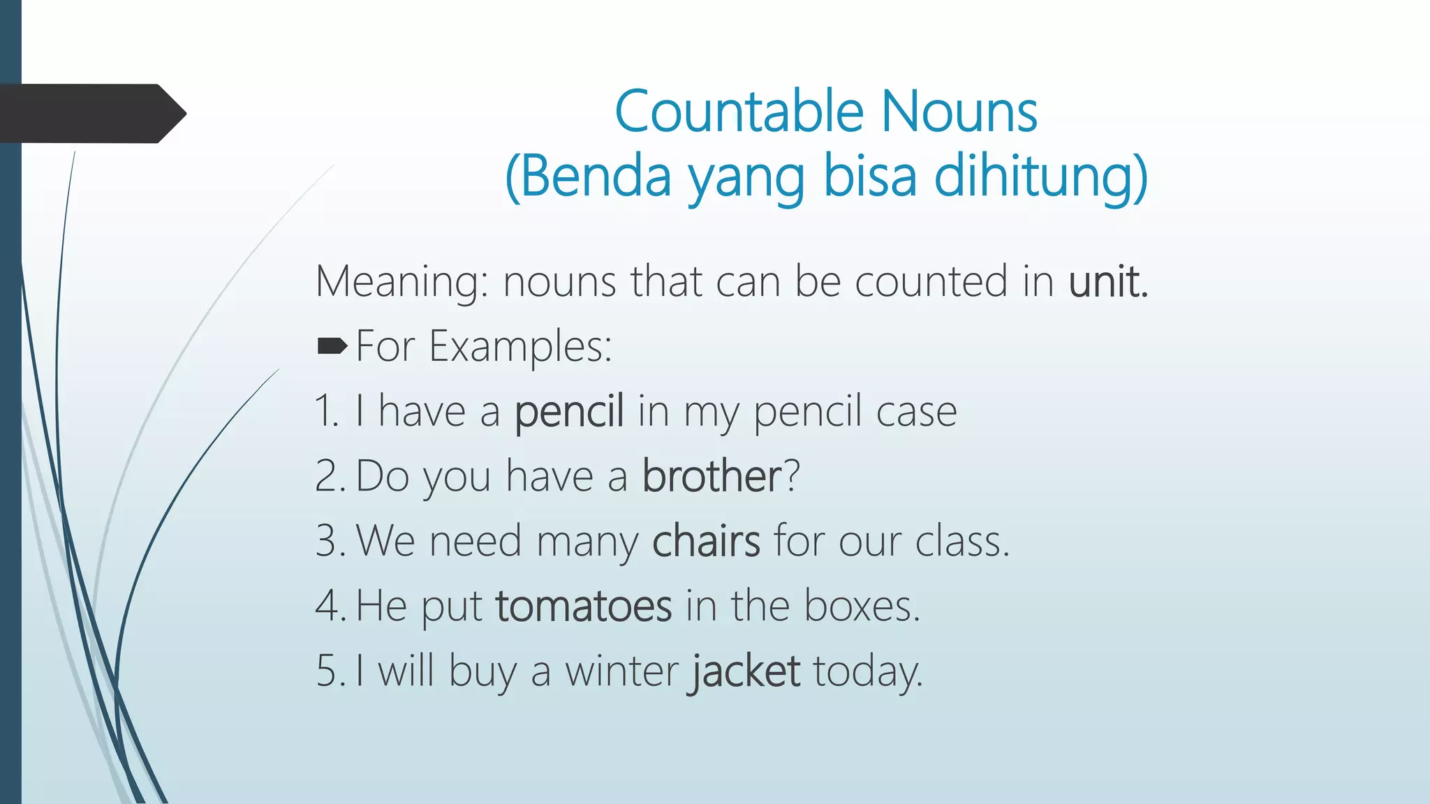 Countable and uncountable nouns | PPTX