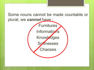 Countable and uncountable nouns, project, group 2 | PPTX