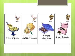 Countable and uncountable nouns, project, group 2 | PPTX
