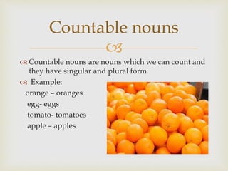Countable and uncountable nouns | PPT