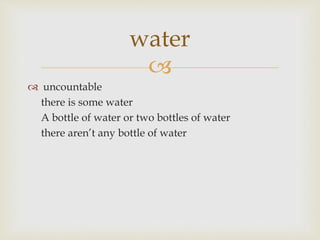 Countable and uncountable nouns | PPT