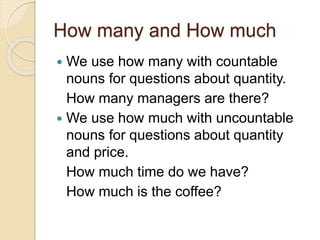 Countable and uncountable nouns | PPT