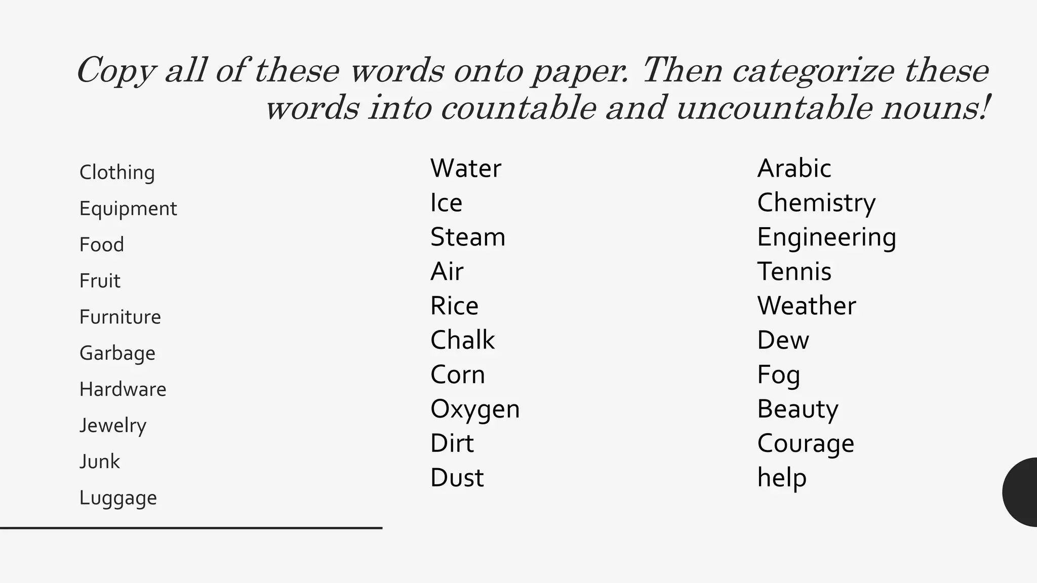 Count, Non Count and Quantifiers | PPT