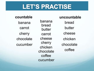 Countable and uncountable nouns | PPTX