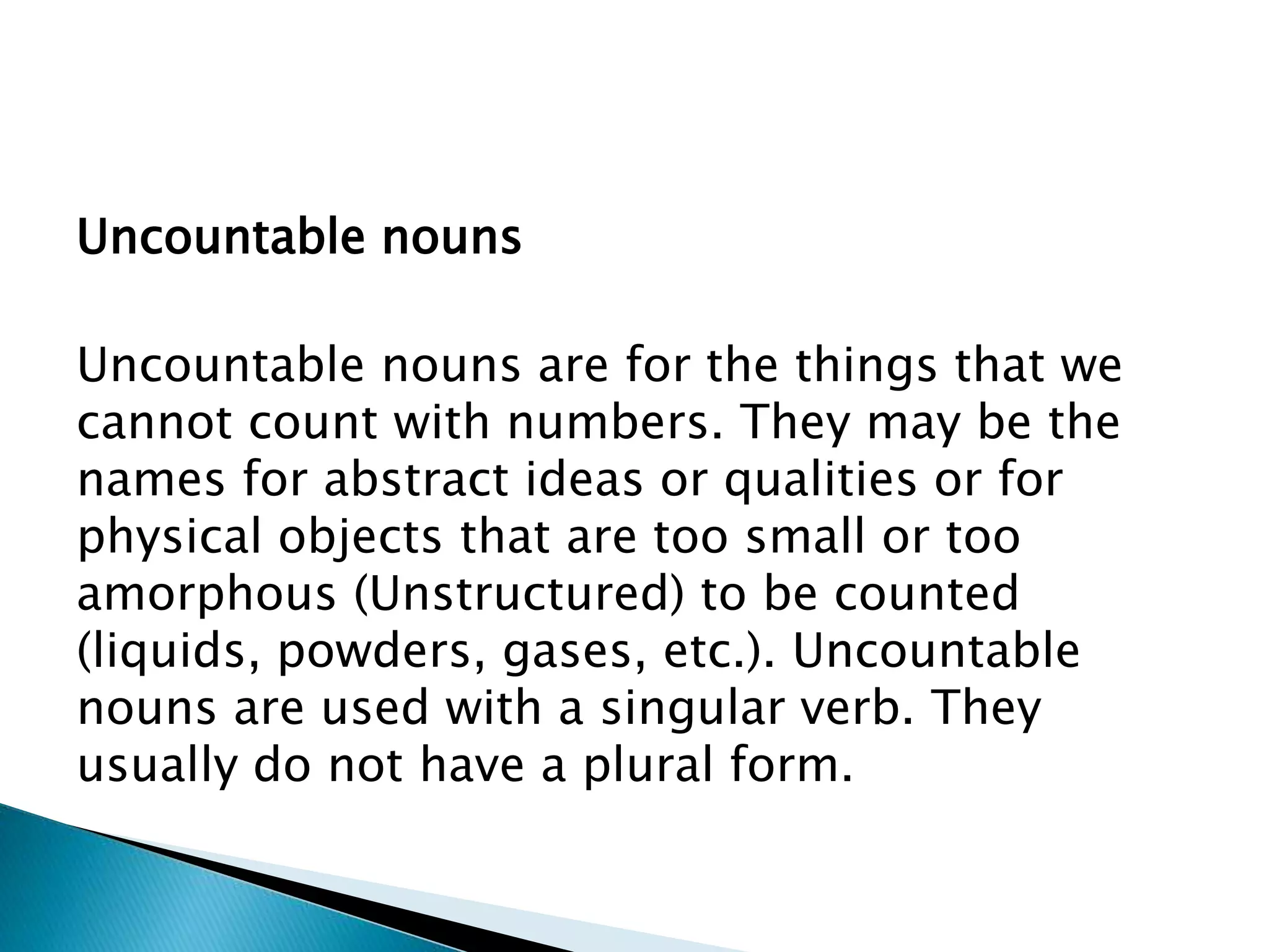 Countable and Uncountable Nouns | PPTX