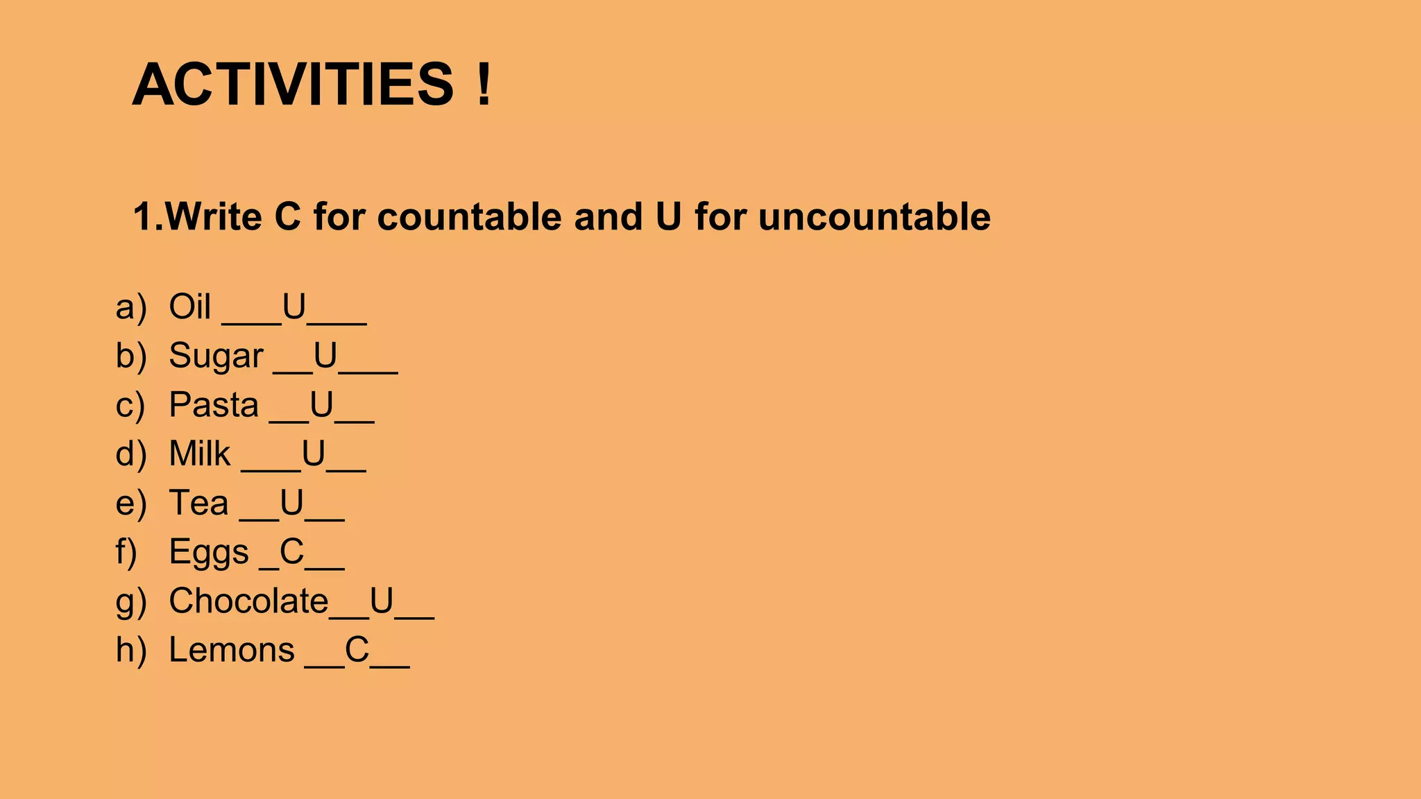 Countable and uncountable nouns | PDF