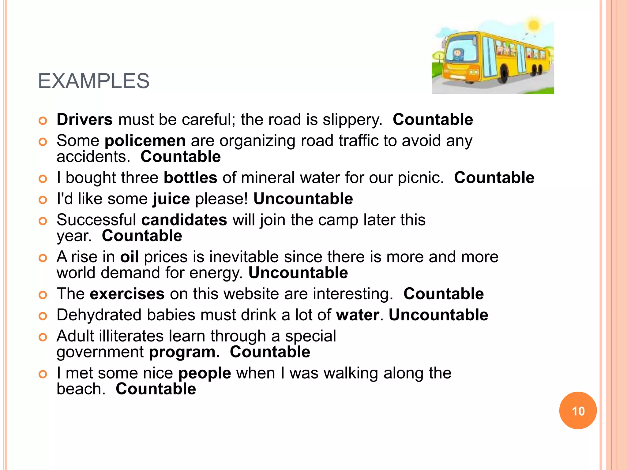 Countable and uncountable nouns cristina galán | PPTX