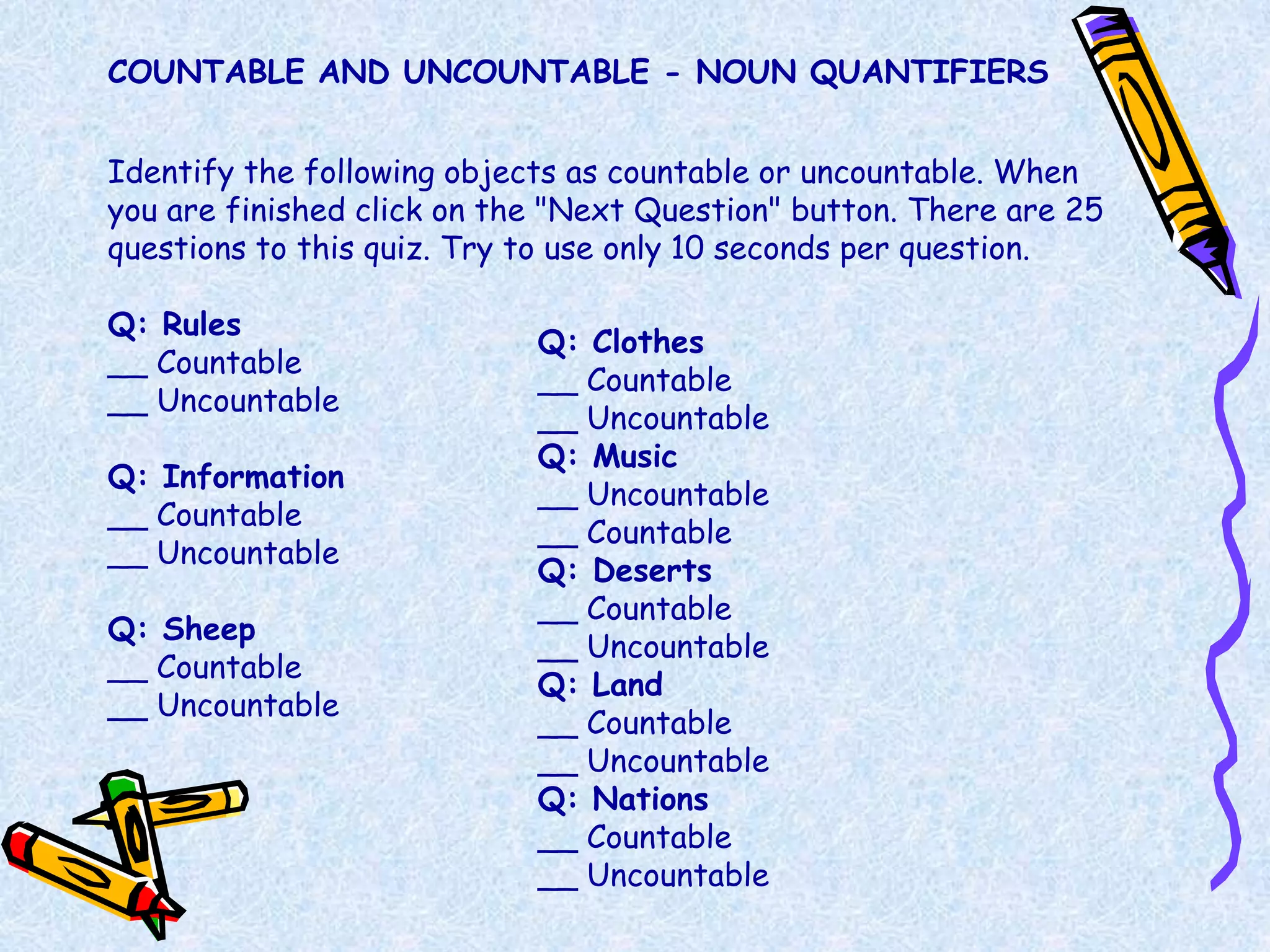 Countable and uncountable nouns personal care products- basic iii (1 ...