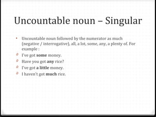 Countable and uncountable nouns 2 | PPT