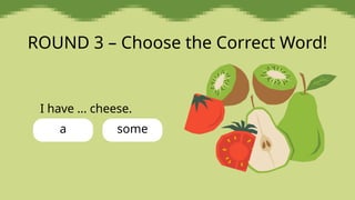 Countable and Uncountable Nouns Quiz Presentation in Colorful Cartoony ...