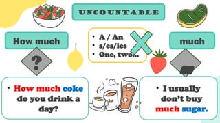 Countable and Uncountable, some, any, much, many, a lot of. PPT.pptx