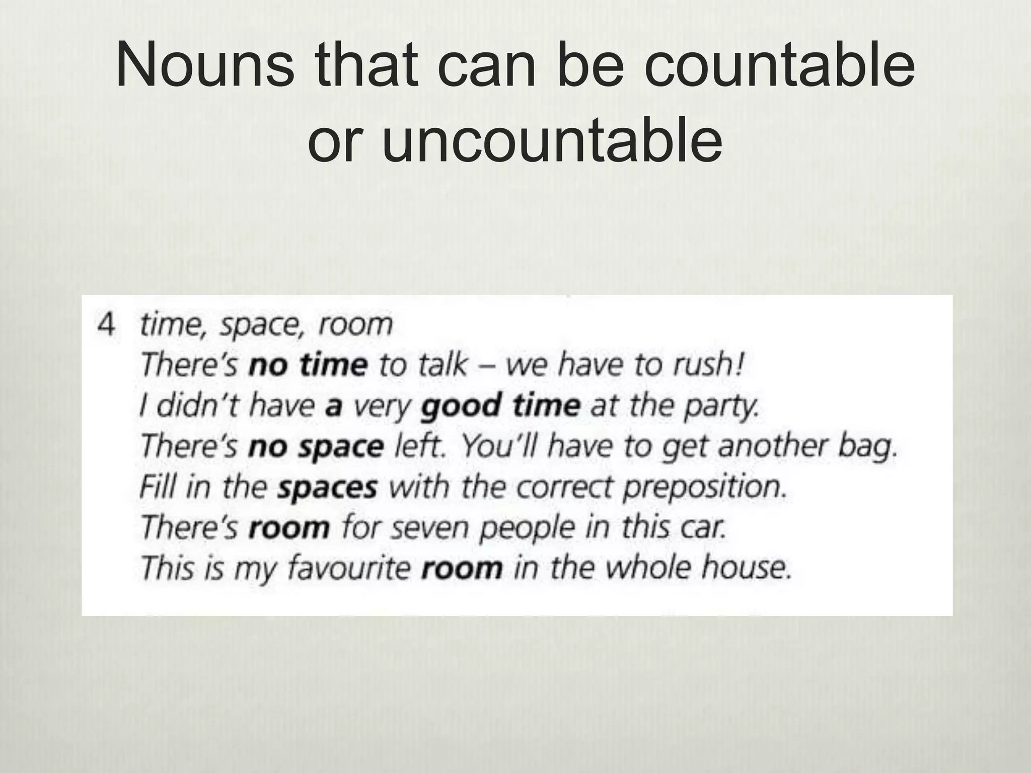 Countable and uncountable nouns | PPTX