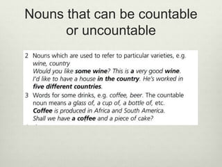 Countable and uncountable nouns | PPT