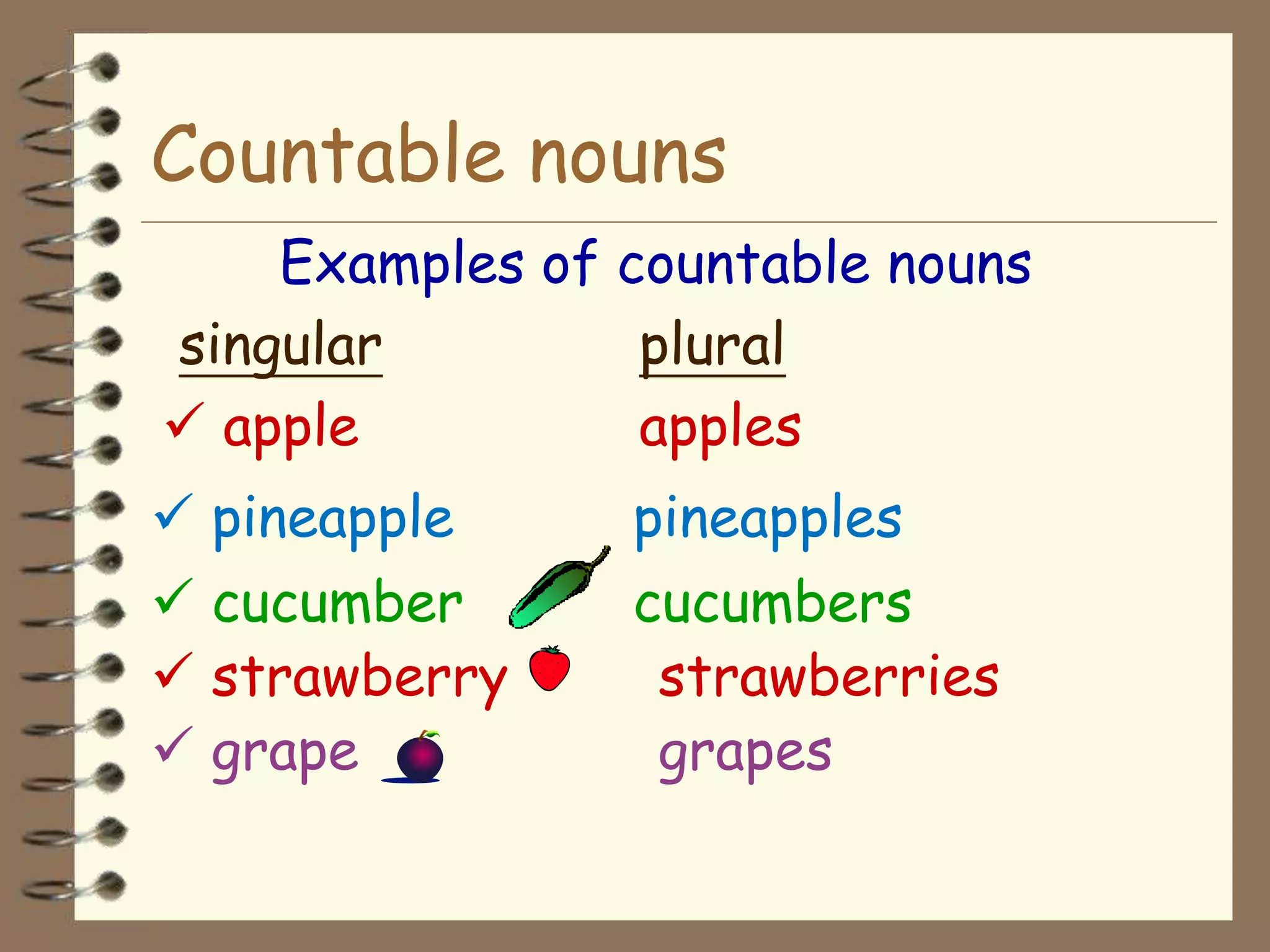 Countable n uncountable nouns | PPTX | Gardening | Home & Garden