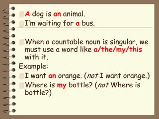Countable n uncountable nouns | PPTX