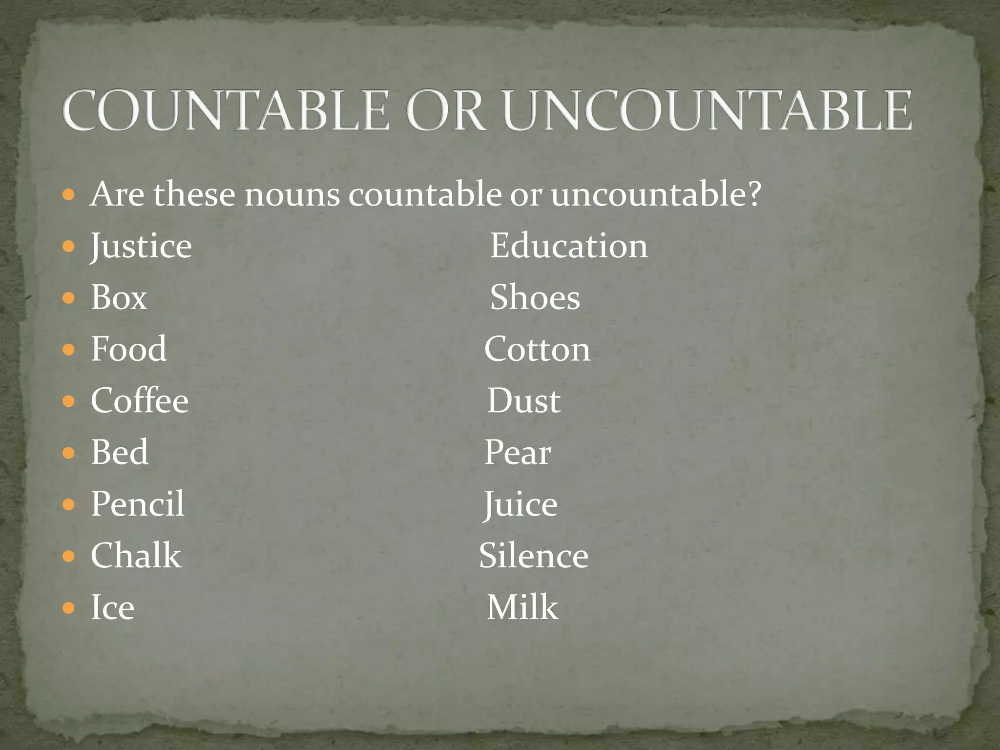 Countable or uncountable | PPTX