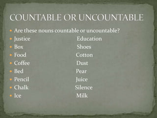 Countable or uncountable | PPTX