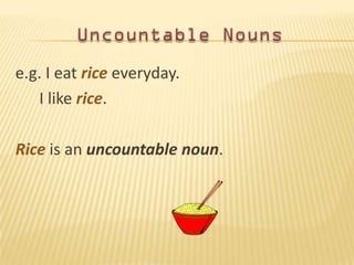 Countable and non-contable Nouns | PPT