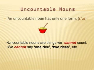 Countable and non-contable Nouns | PPT