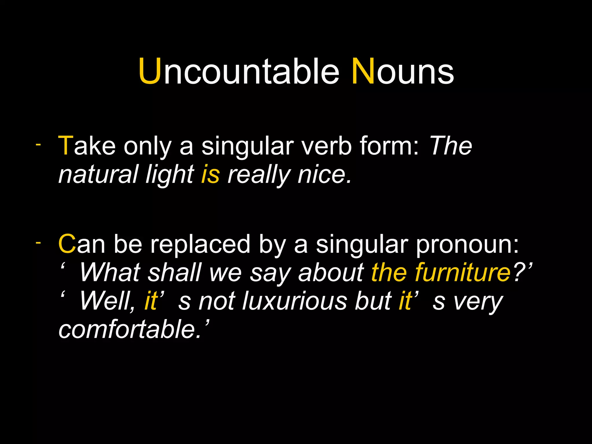 Countable and Uncountable Nouns | PPT