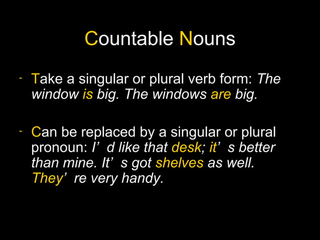 Countable and Uncountable Nouns | PPT | Environment | Science