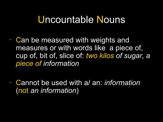 Countable and Uncountable Nouns | PPT | Environment | Science