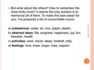 Countable & uncountable | PPTX | Food & Drink