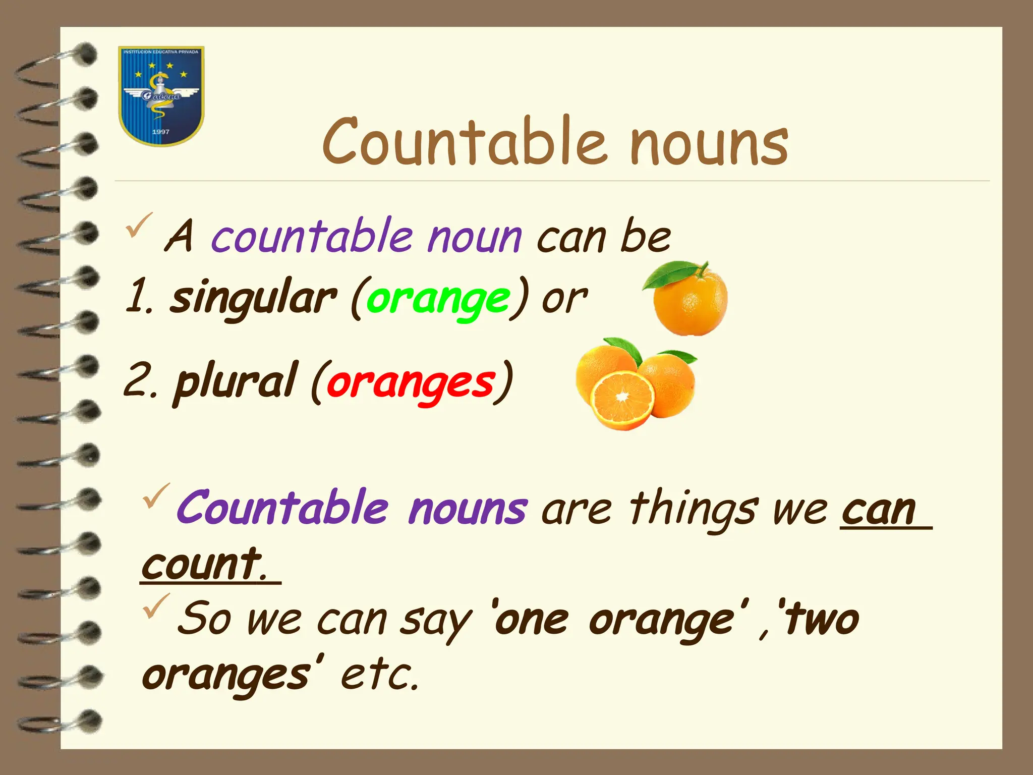 Countable & Uncountable Nouns Gramatica elemental.ppt