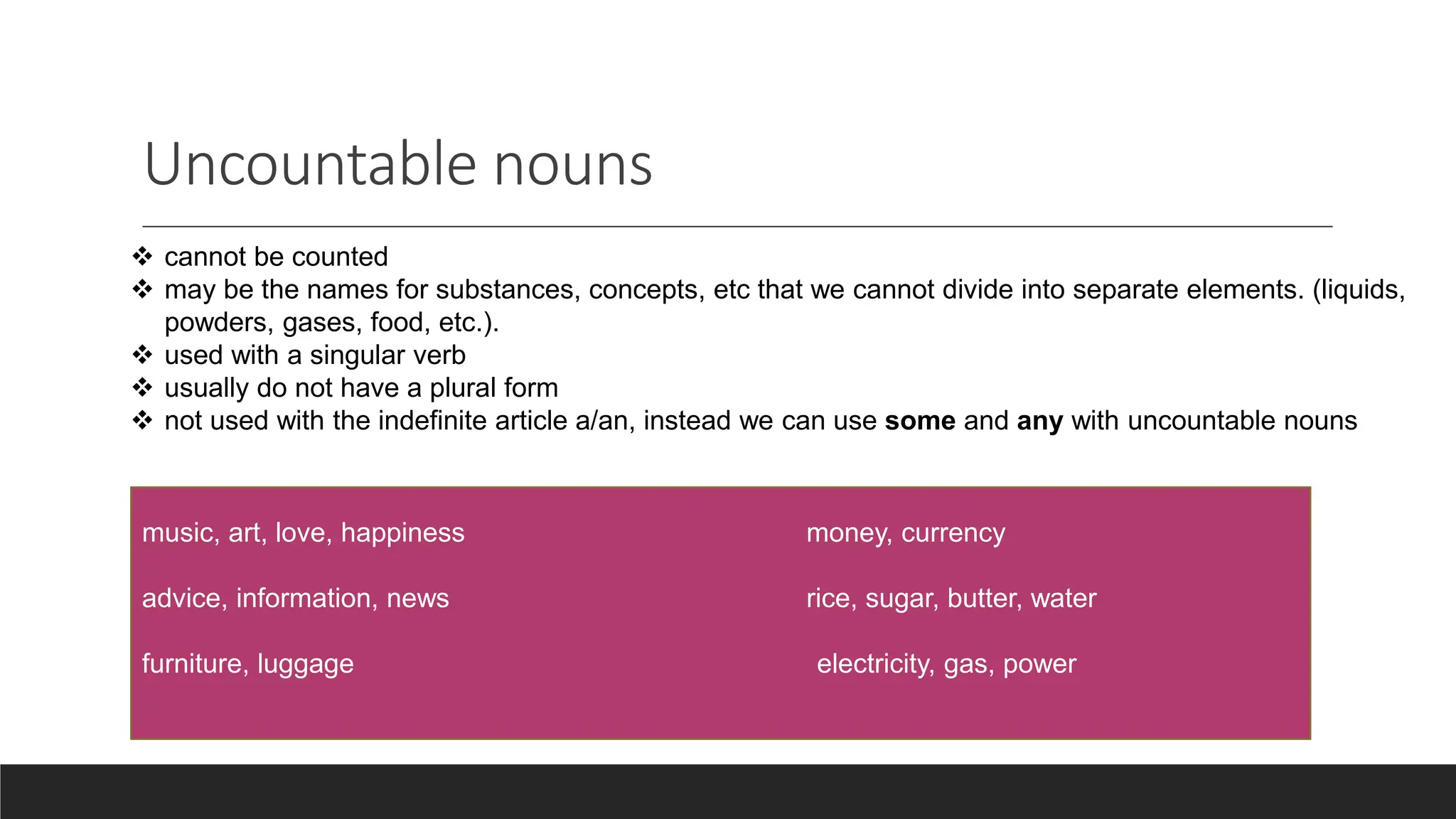 Countable_Uncountable_ articles for secondary school students ppt | PPT