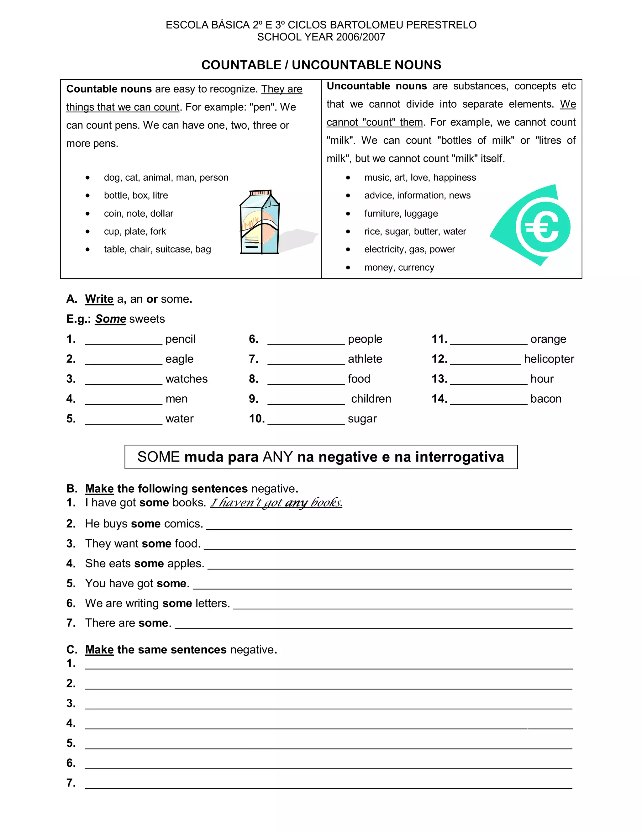 Countable uncountable nouns | PDF