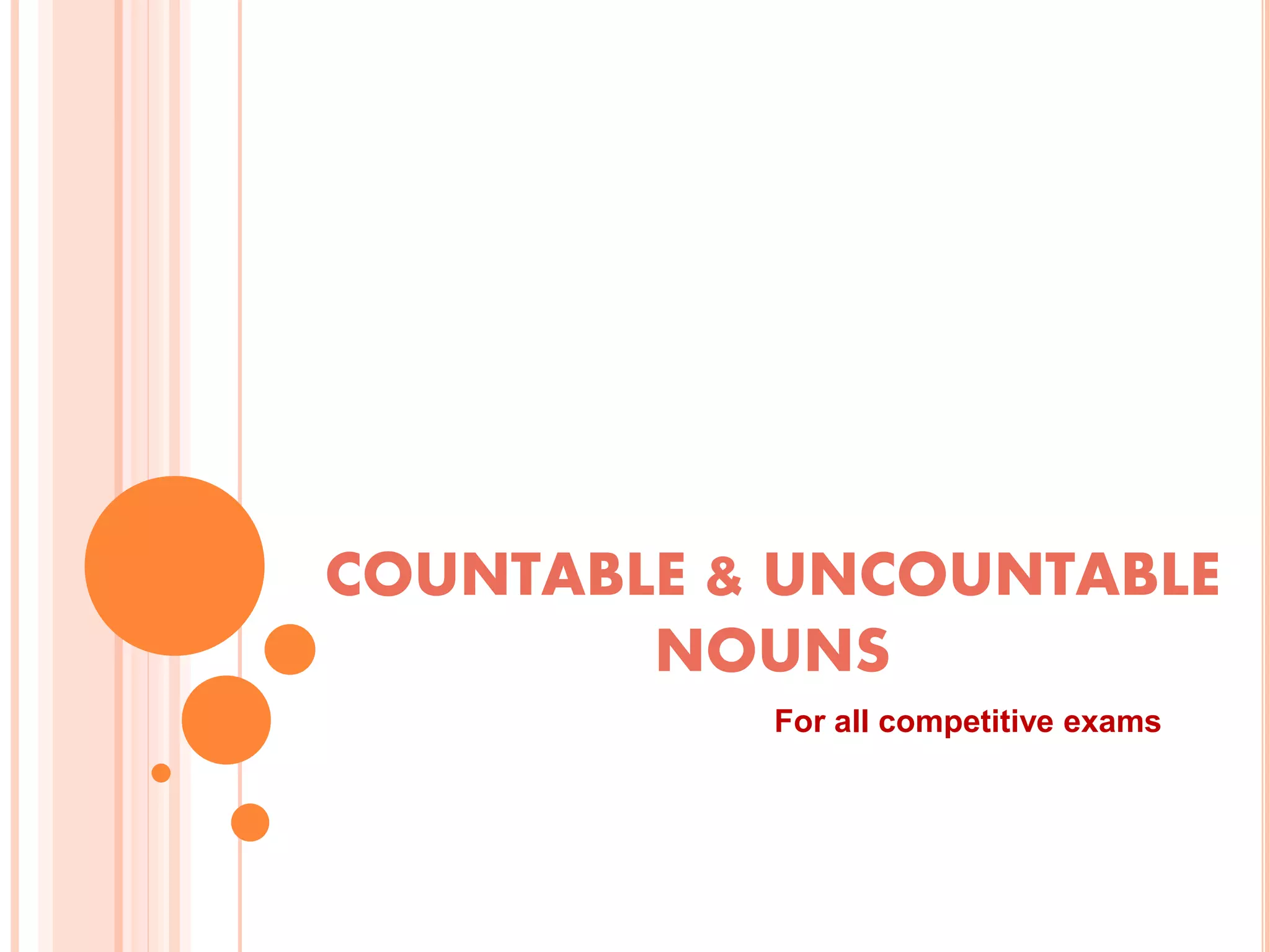 Countable and uncountable nouns | PPT