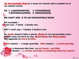 Countable & uncountable nouns | PPT