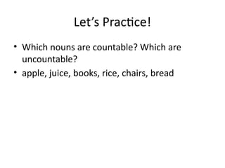 Countable_Uncountable_Nouns_Lesson for teenager | PPT