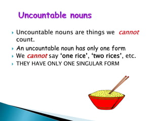 Countable uncountable nouns_ presentation 1_primero medio | PPT