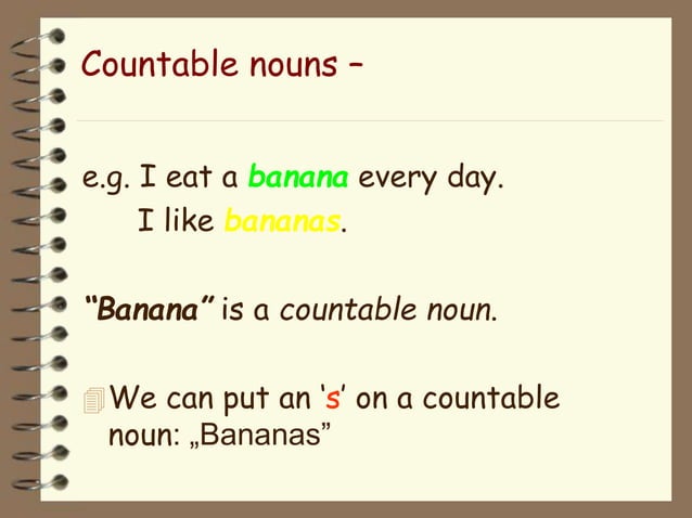 ENGLISH ESL COUNTABLE VS UNCOUNTABLE NOUNS | PPT